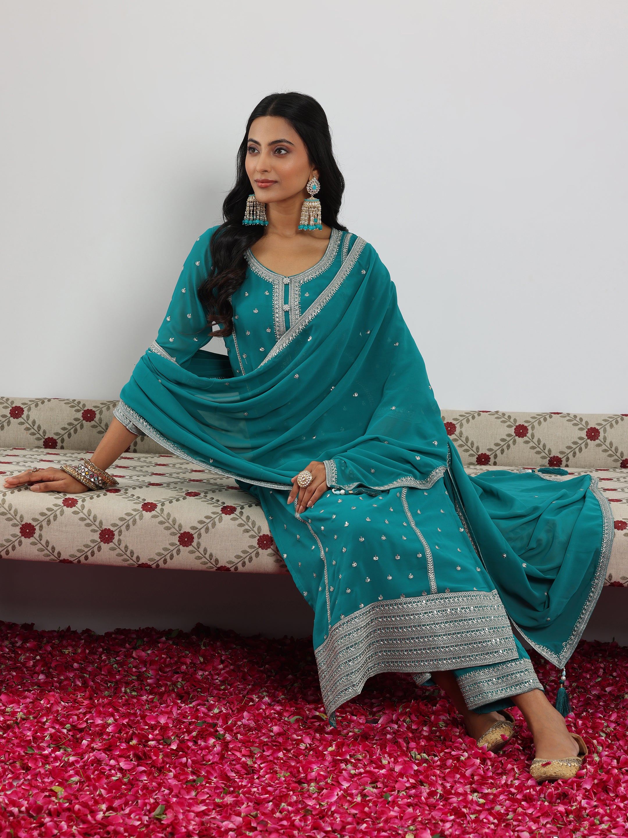 Buy Rama Embroidered Georgette Straight Suit With Dupatta Online at $83 ...